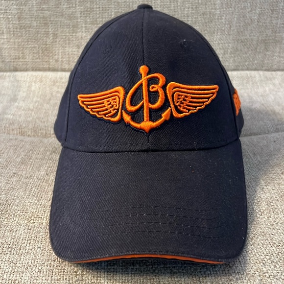 Breitling | Accessories | Breitling Hat Cap Navy Blue Orange Logo ...